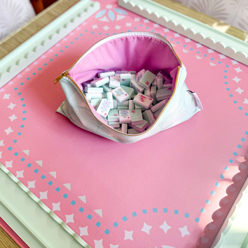 The Allure Mahjong Tile Set w/ Acrylic Display Box – Bird & Bamboo
