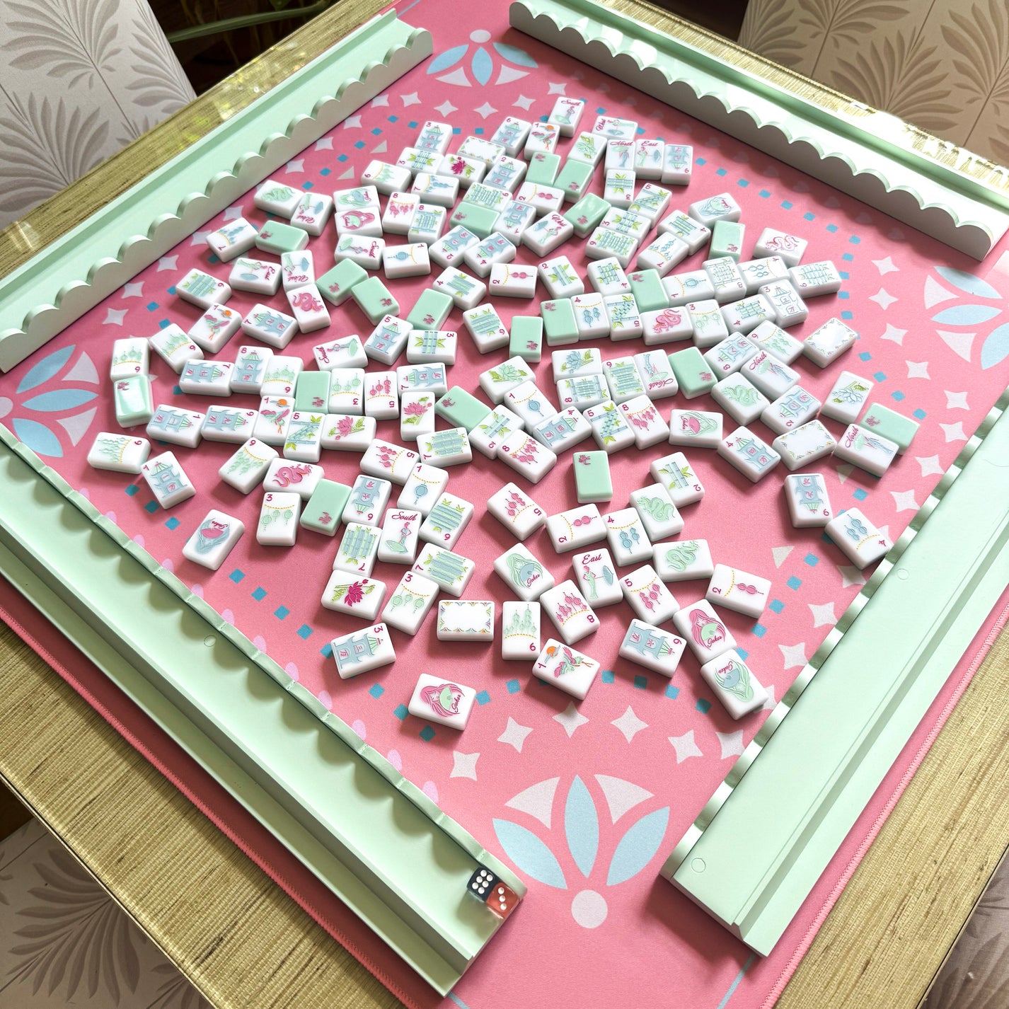 The Allure Mahjong Tile Set w/ Acrylic Display Box – Bird & Bamboo